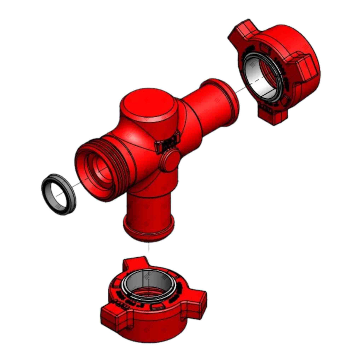 Tee 5X7 2” 1502 Integral M X F X M 15000 Psi Std Service – Big Iron ...